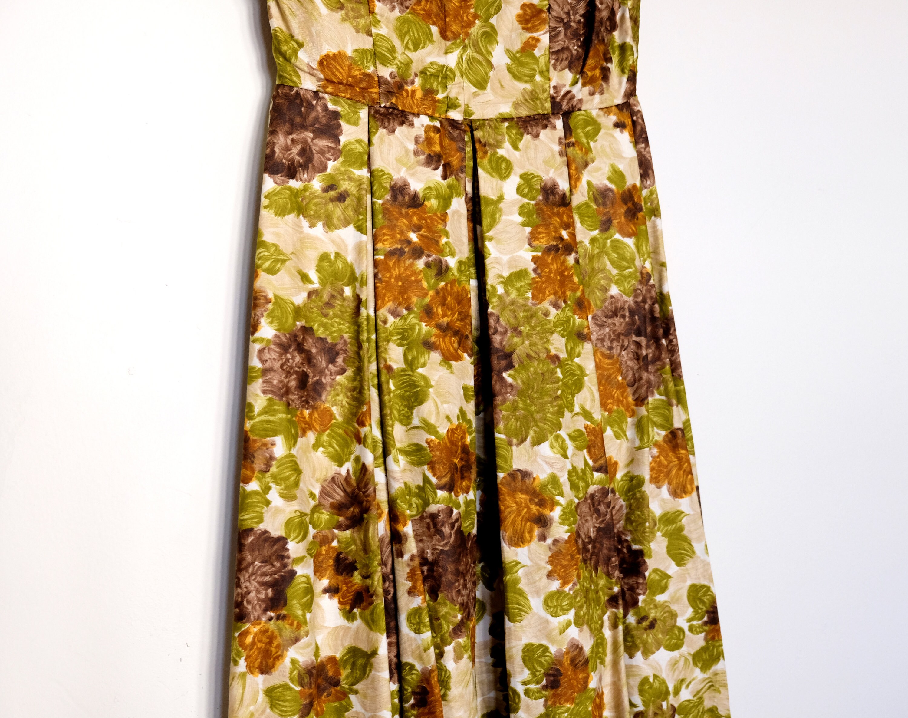 1950's Floral Pleated A-line Dress Classic Chic, Lined, Handmade - Etsy