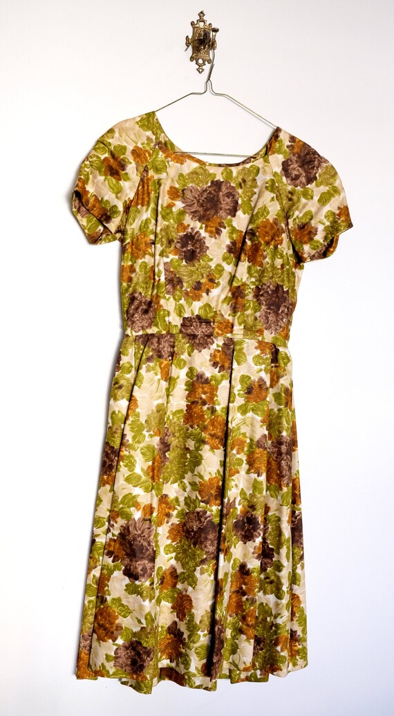 1950's floral pleated a-line dress Classic Chic, line… - Gem