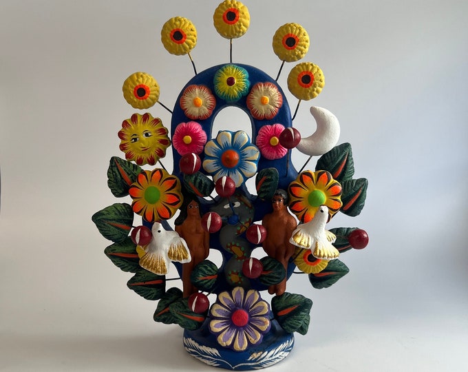 Mexican Folk Art Garden of Eden Adam and Eve With Snake Tree of Life ...