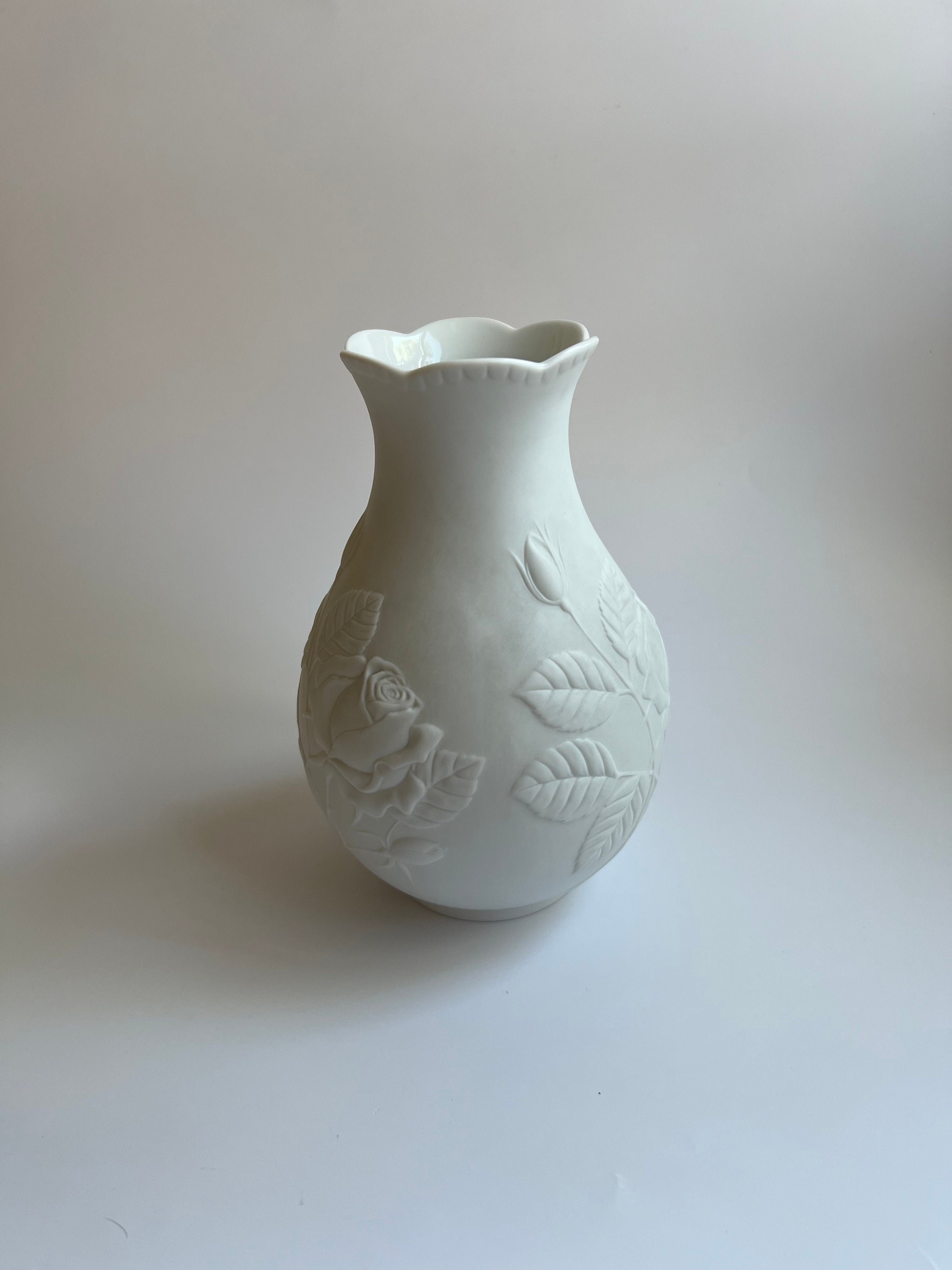 Vintage Kaiser Germany Biscuit Porcelain White Floral Relief - Etsy