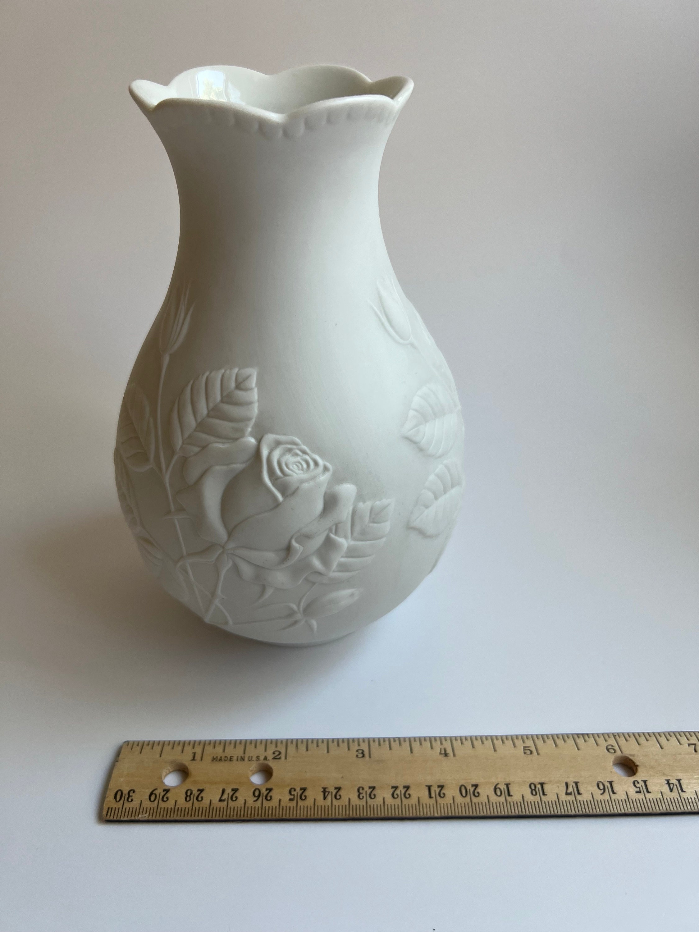 Vintage Kaiser Germany Biscuit Porcelain White Floral Relief - Etsy