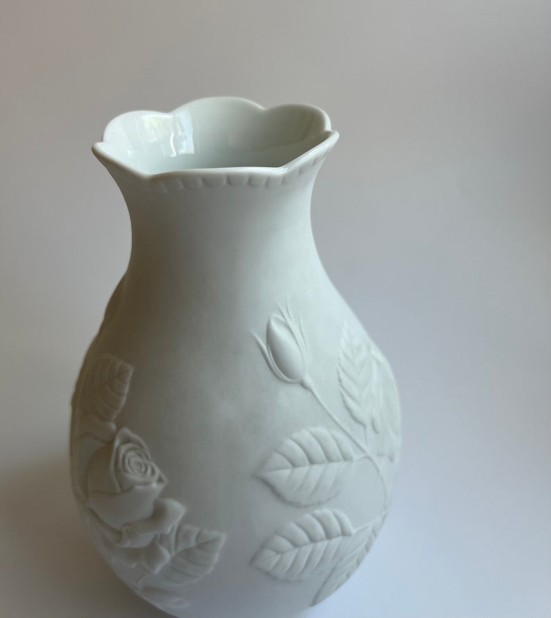 Vintage Kaiser Germany Biscuit Porcelain White Floral Relief - Etsy