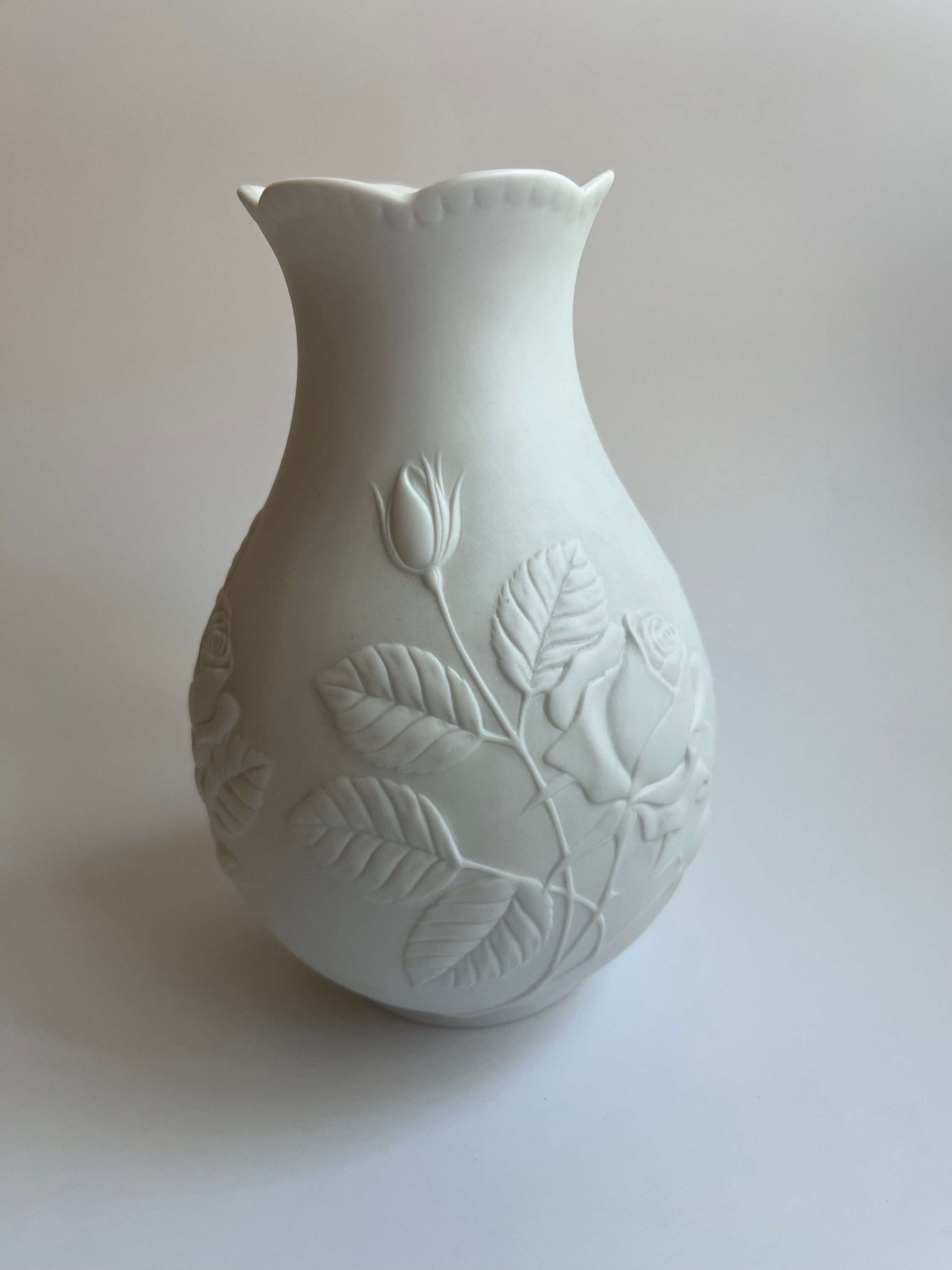 Vintage Kaiser Germany Biscuit Porcelain White Floral Relief - Etsy