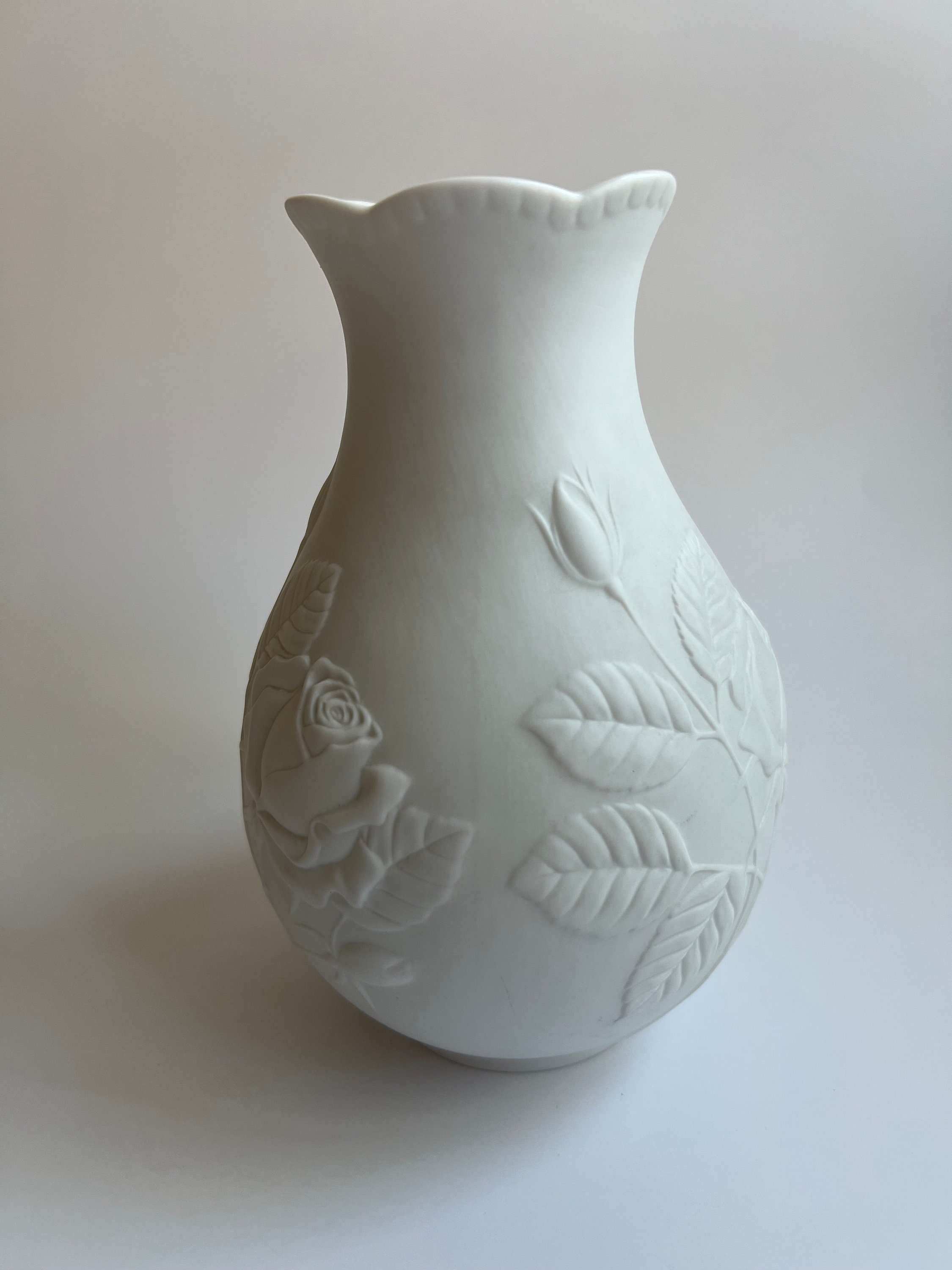 Vintage Kaiser Germany Biscuit Porcelain White Floral Relief - Etsy