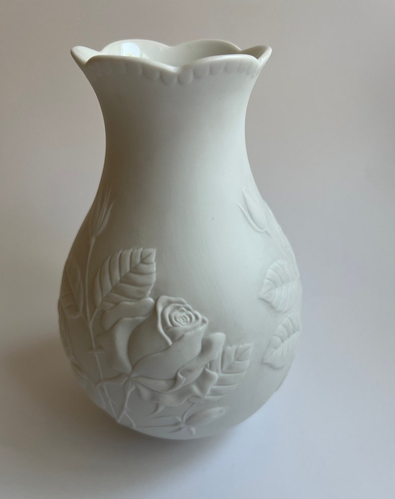 Vintage Kaiser Germany Biscuit Porcelain White Floral Relief - Etsy