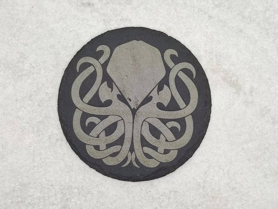 Cthulhu Skull Slate Coaster Lovecraft Lore Slate Coaster - Etsy