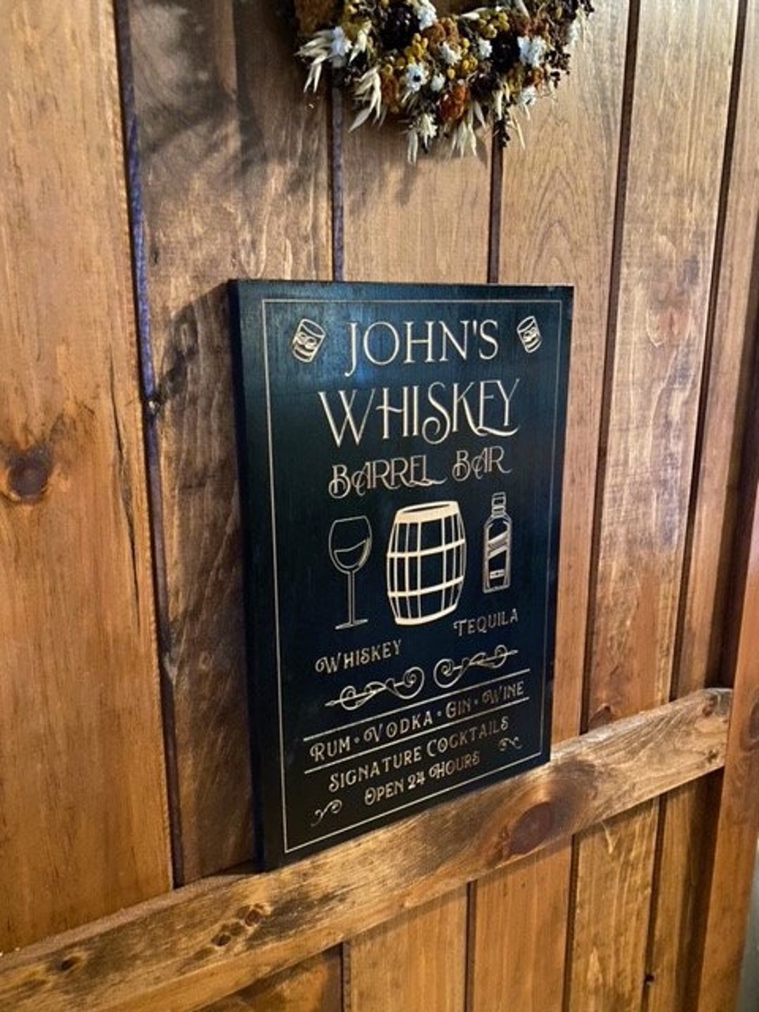 Professionally Made Personalized Whiskey Barrel Bar Sign - Etsy
