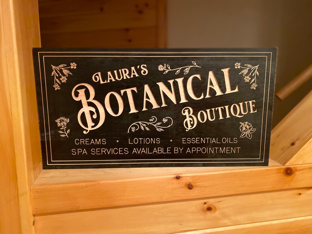 Personalized Botanical Boutique Sign - Etsy