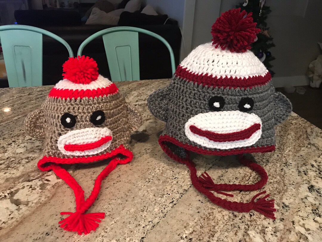 Sock Monkey Hat - Etsy