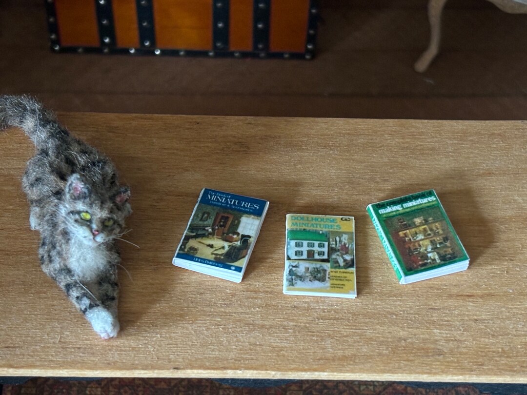 Set of Three 1/12th Scale Dollhouse Miniature Books - Etsy