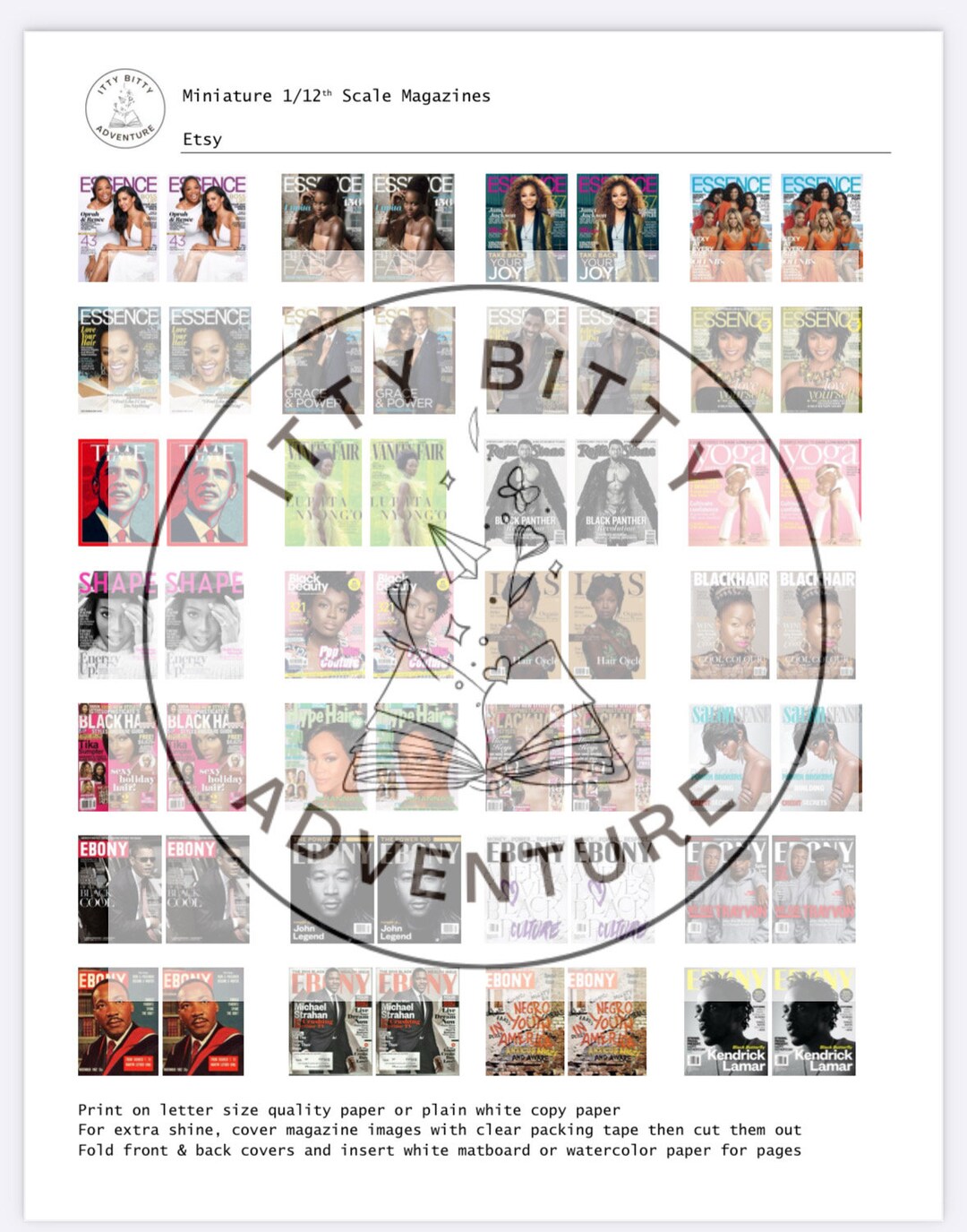 Printable 1/12th Scale Miniature POC Magazines - Etsy