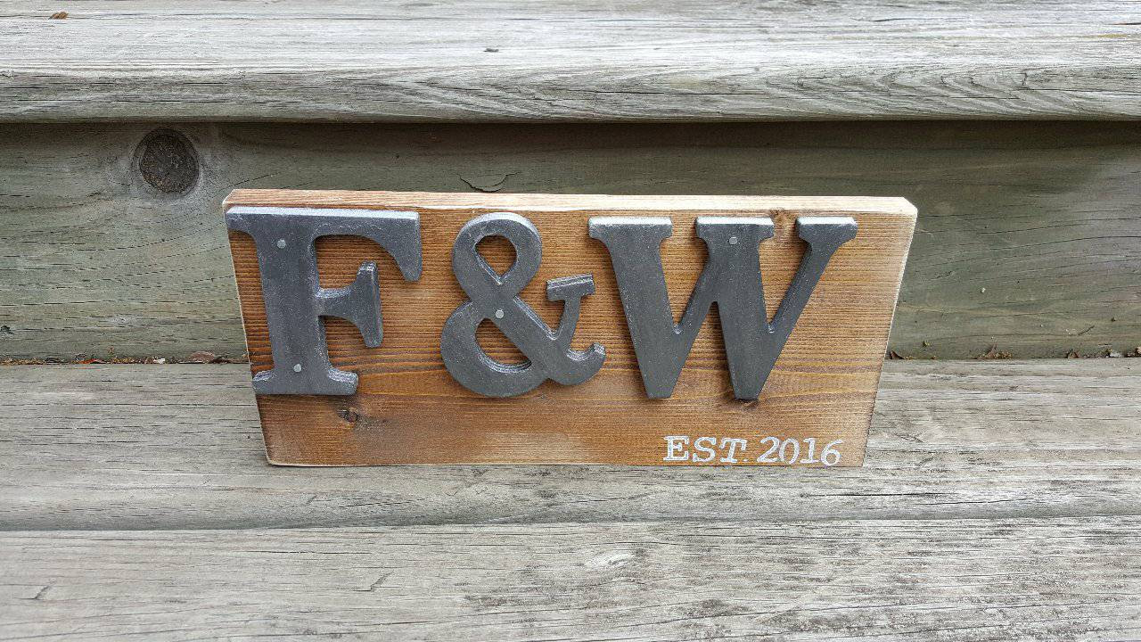 Monogram Wood Sign Farmhouse Decor Rustic Home Decor - Etsy