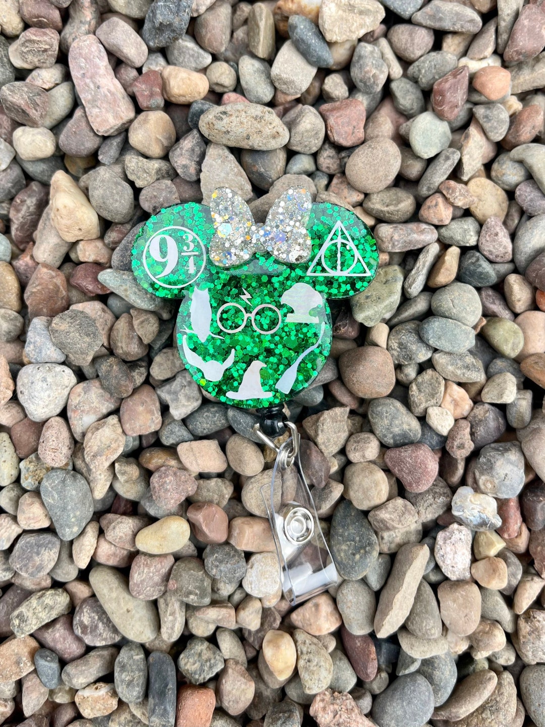 Magical Hp Green and Silver Mouse Badge Reel 1.5 - Etsy