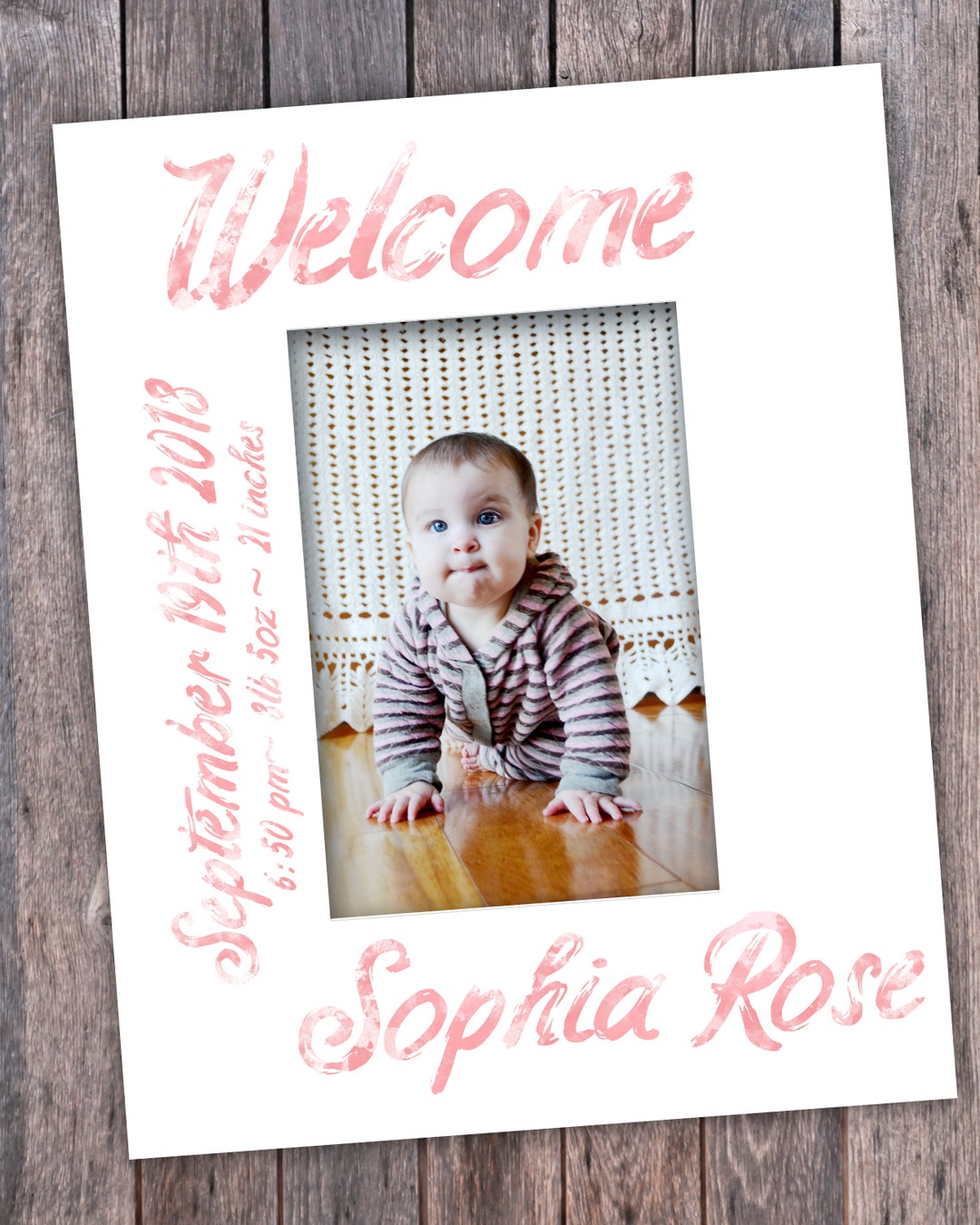 Printable Photo Mat, Digital Birth Announcement Photo Mat 8x10 Photo ...