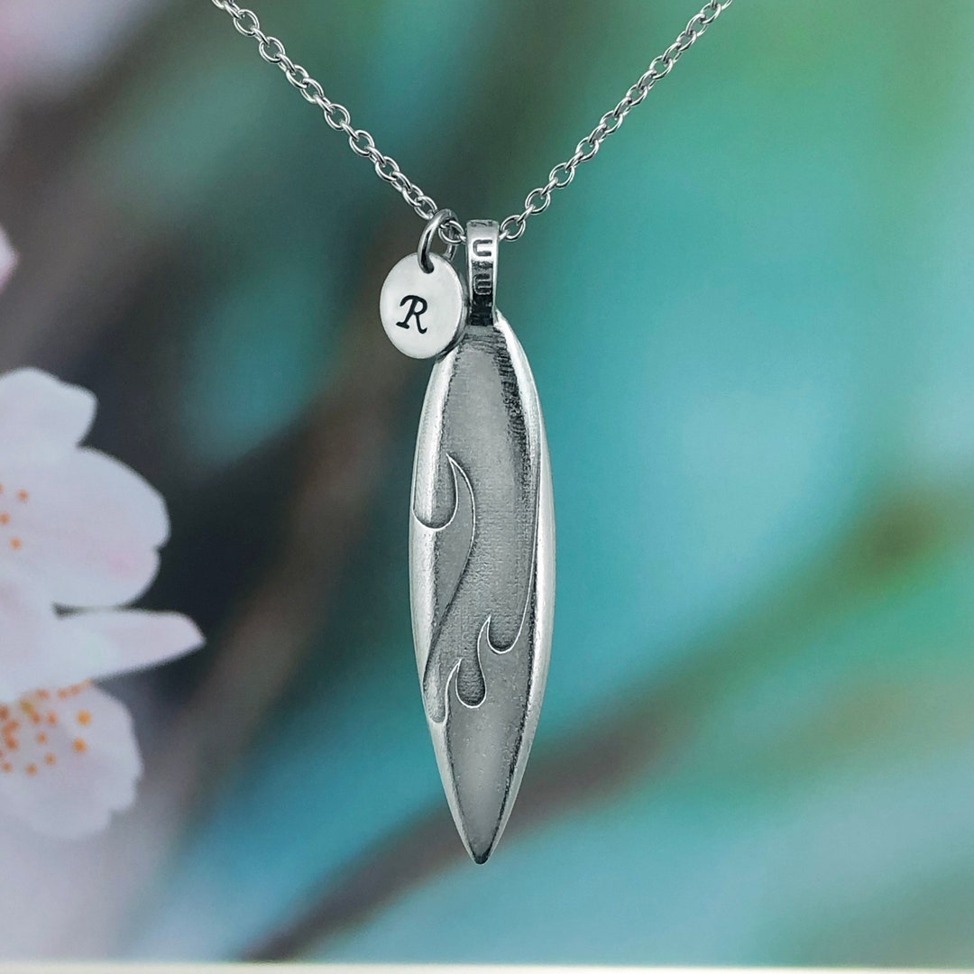 Surf Board Necklace, Personalized Necklace, Surf and Sea Necklace, Gift ...