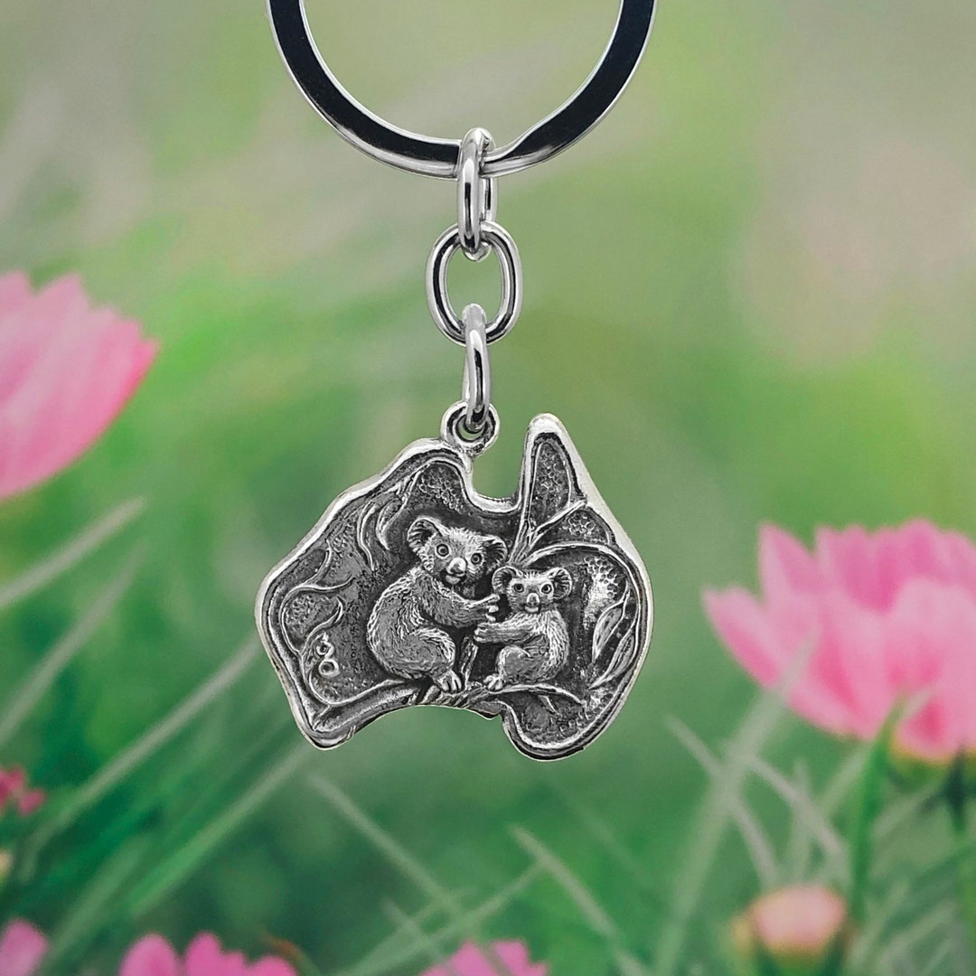 Australian Map Shape Keychain Koalas Keyring Personalised - Etsy