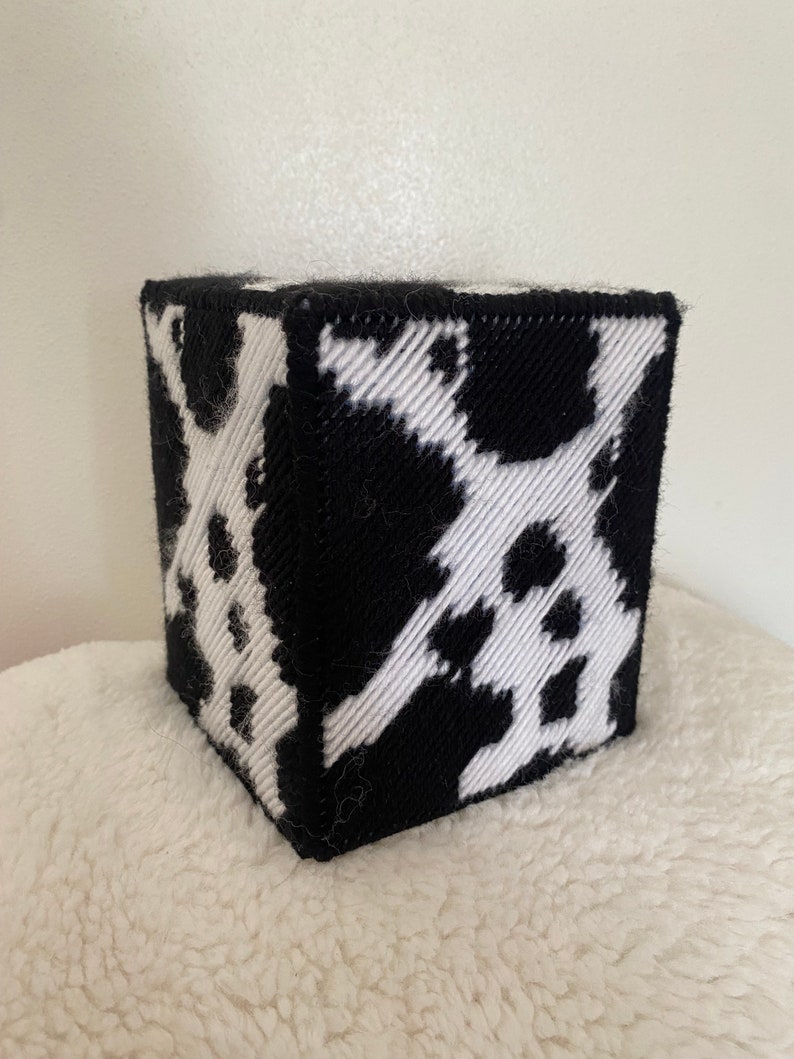 Cow Print Tissue Box Cover - Etsy
