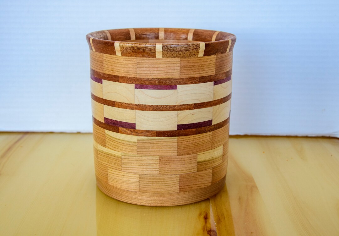 Sale-segmented Utensil Holder Made From Cherry, Walnut, Maple & Purple ...