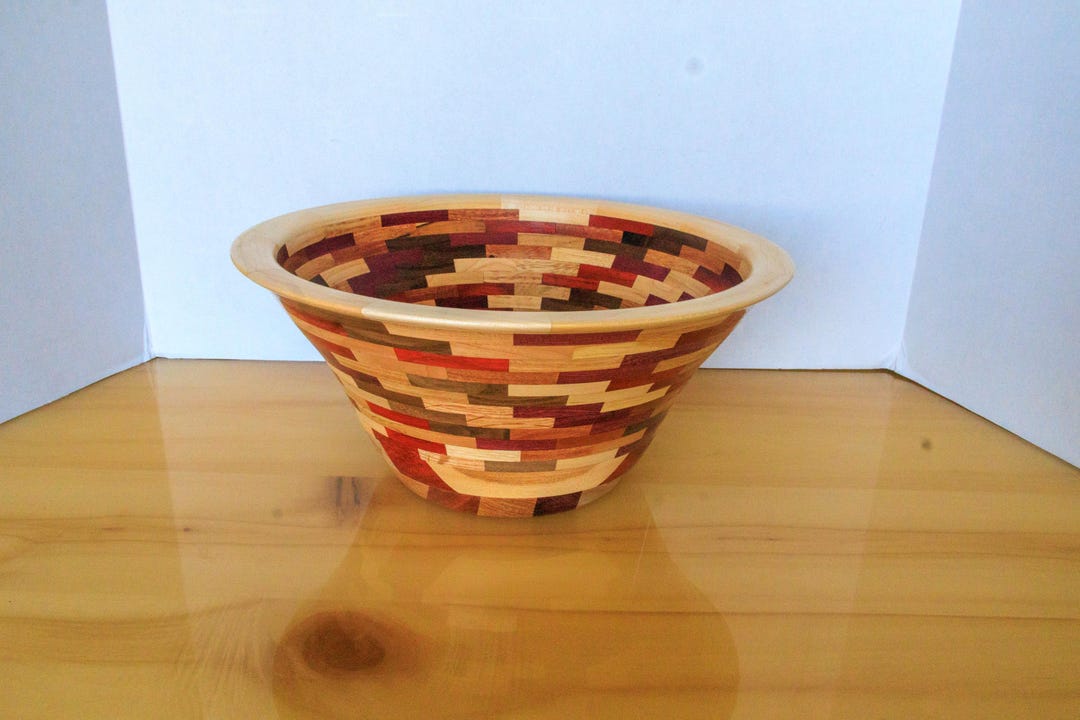 New Design-12 Inch Decorative Multi Hardwood Segmented Bowl With Maple ...