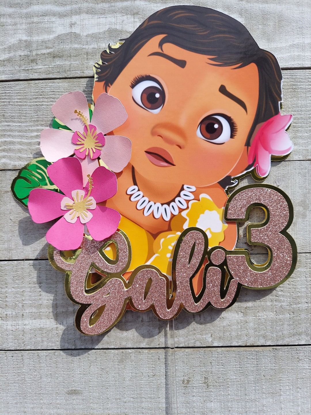 Moana Cake Topper, Baby Moana Cake Topper, First Birthday Cake Topper ...