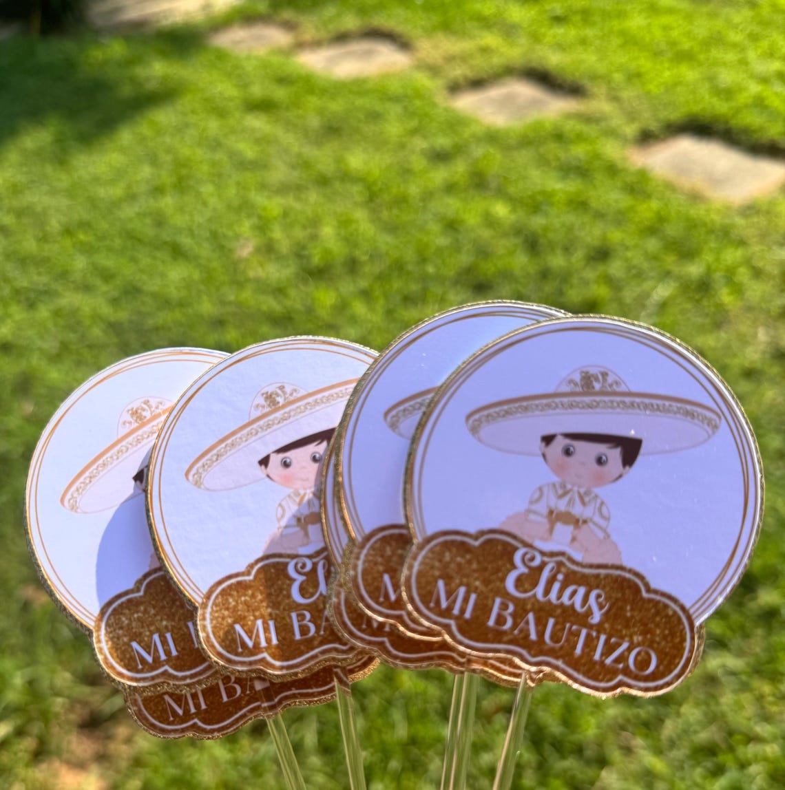 Charro Cake Topper, 12pc Charro Cupcake Toppers, Bautizo Y Primer Año ...