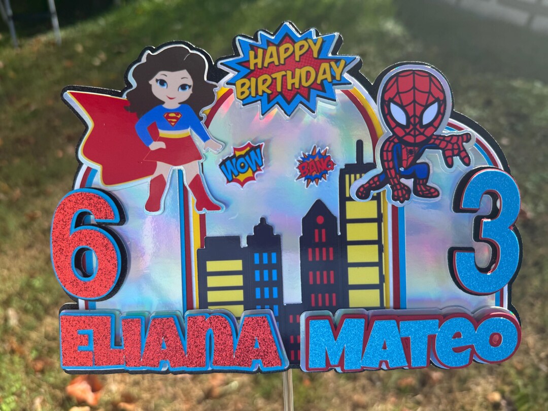 Super Hero Cake Topper, Avengers Cake Topper, DC Cake Topper, Single or ...