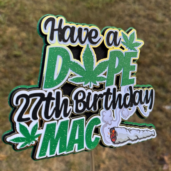 Weed Cake Topper - Etsy
