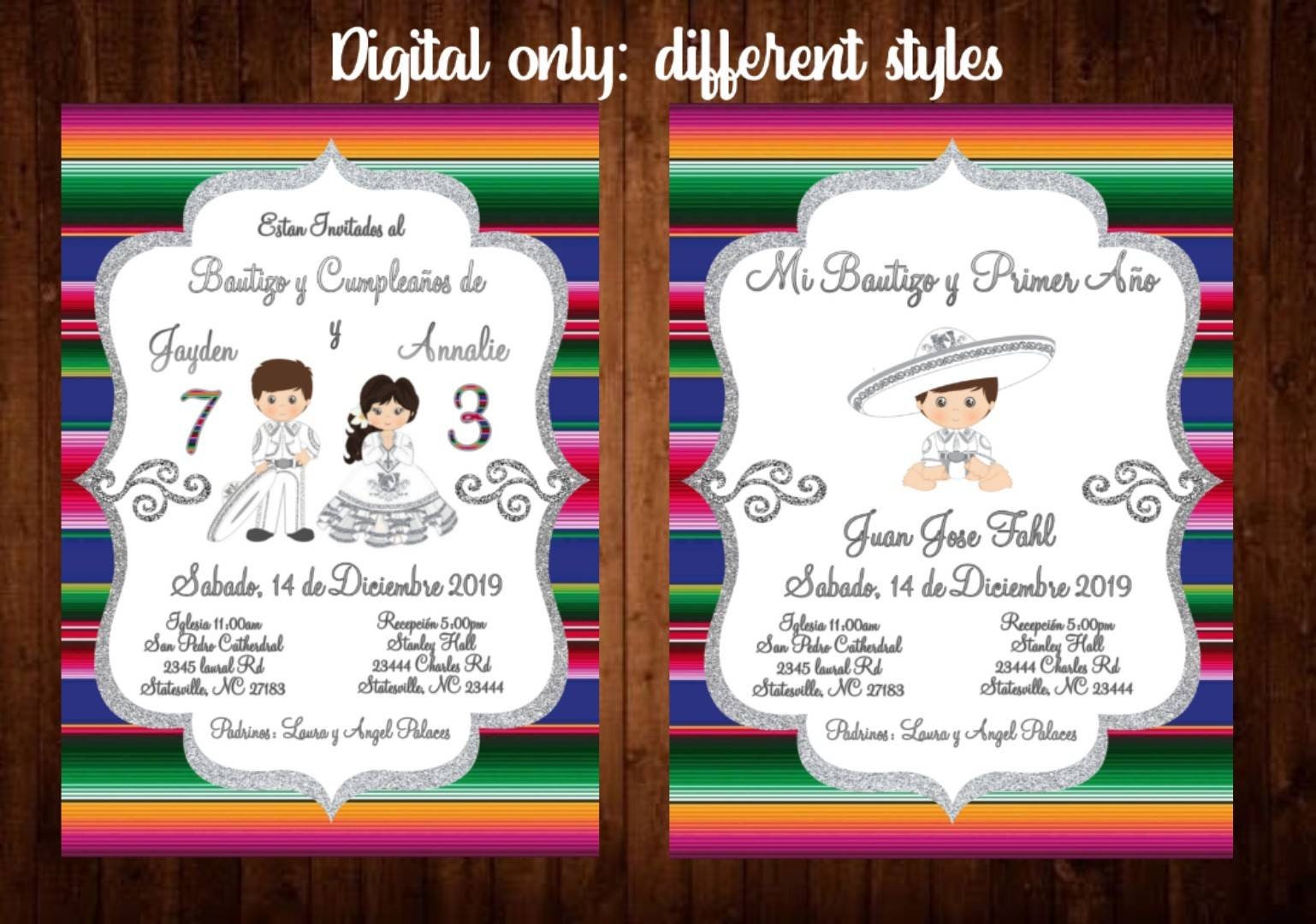 Mexican Charro Bautizo Invitation, 24HR TURNAROUND Silver Charro ...