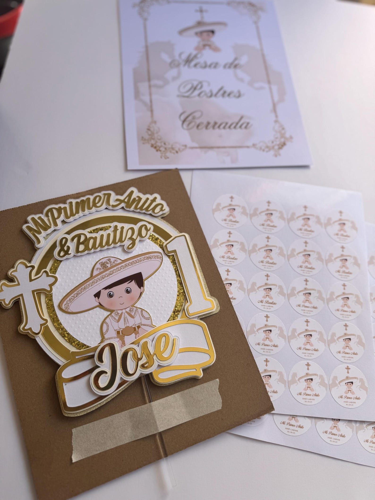 Charro Cake Topper, Baby Charro, Primer Año Cake Topper, Bautizo Cake ...