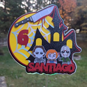 Scary Movies Cake Topper, Horror Cake Topper, Halloween Cake Topper ...