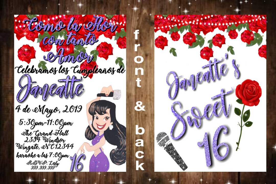 Selena Invitation 24HR TURNAROUND Selena Birthday Invitation - Etsy