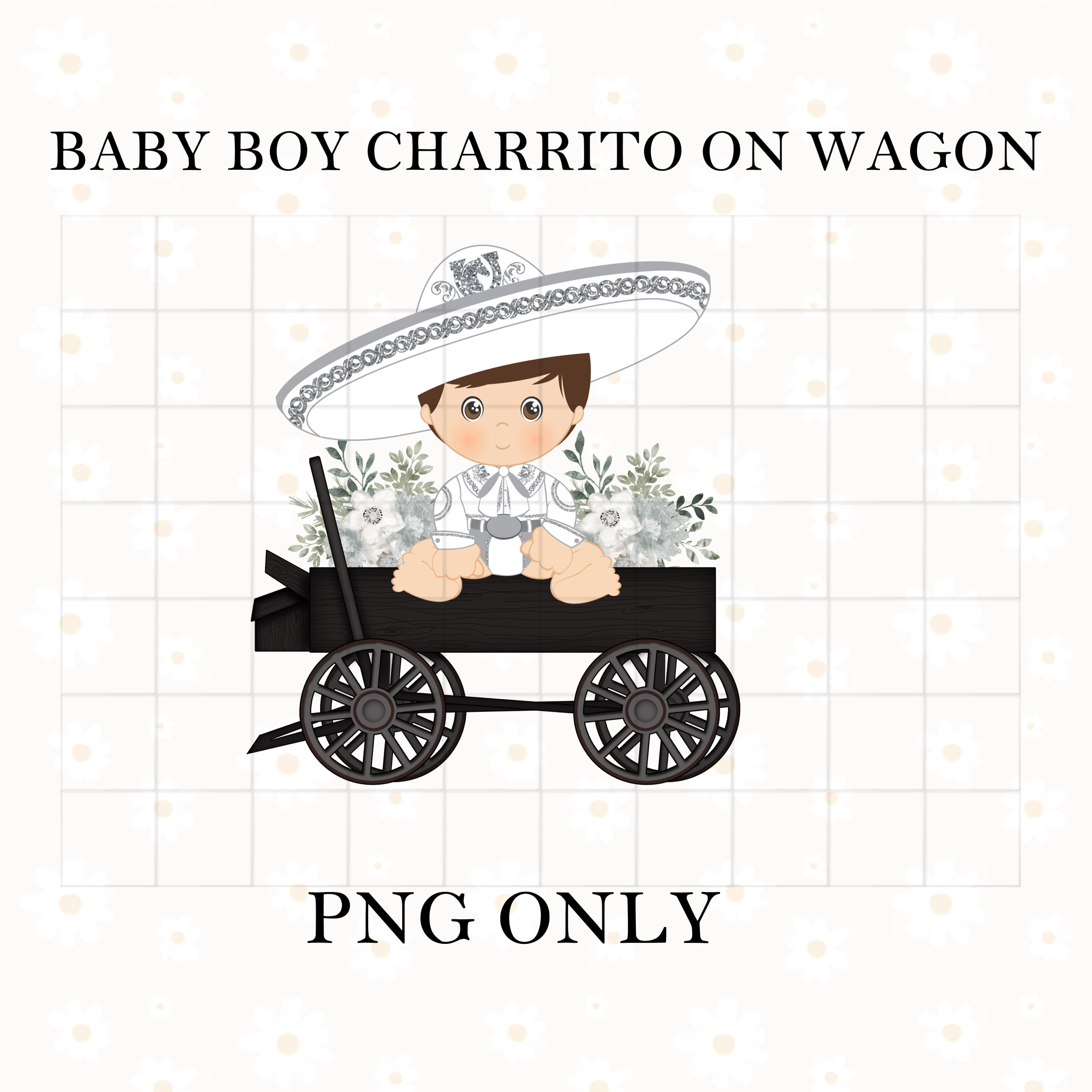 Charro Silver Png Clipart, Charro on Wagon, Bautizo Png, - Etsy