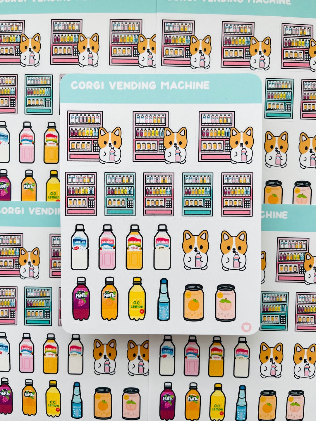 Corgi Vending Machine Stickers - Etsy