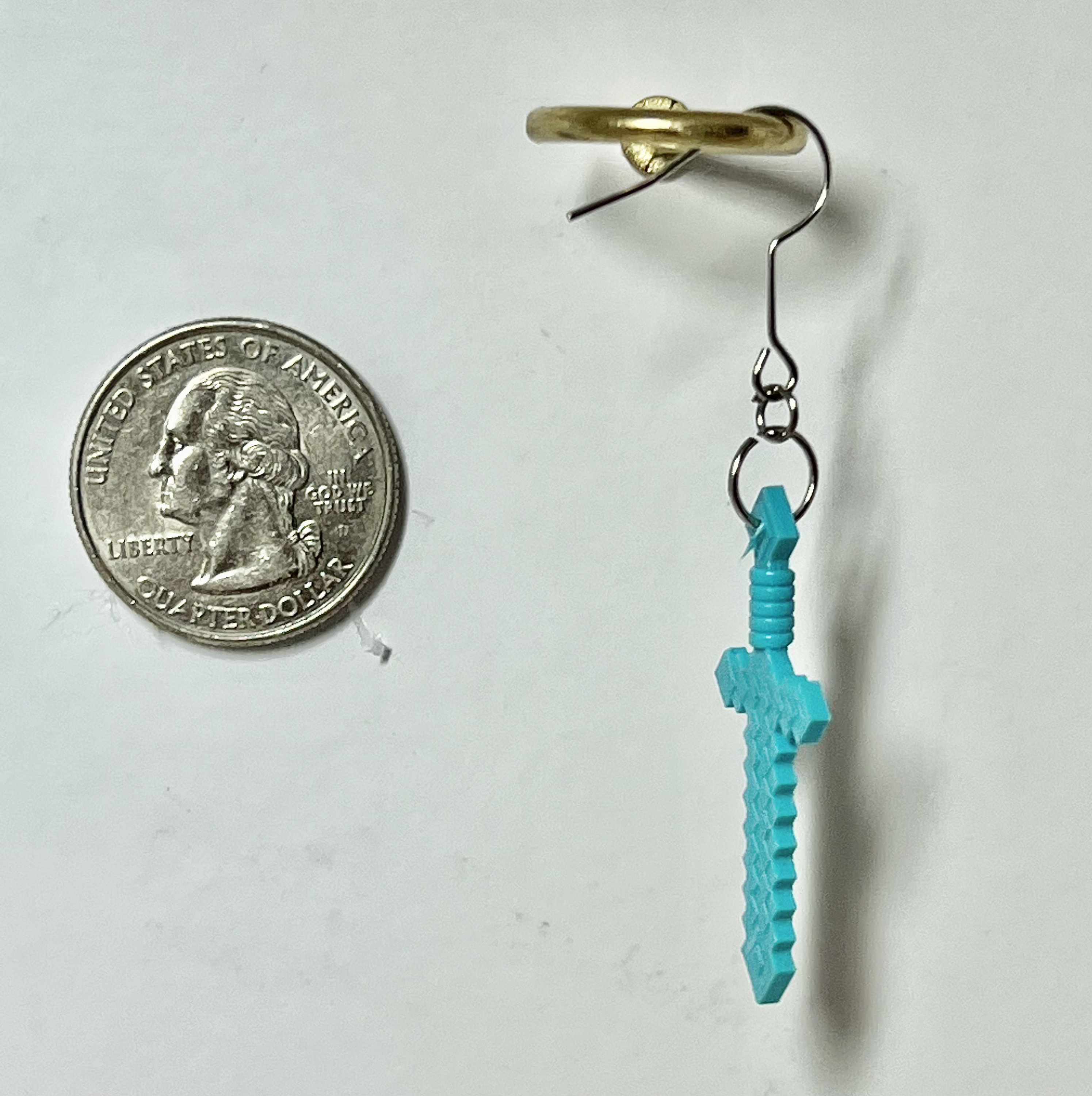 Minecraft Lego Diamond Steve and Sword Earrings - Etsy