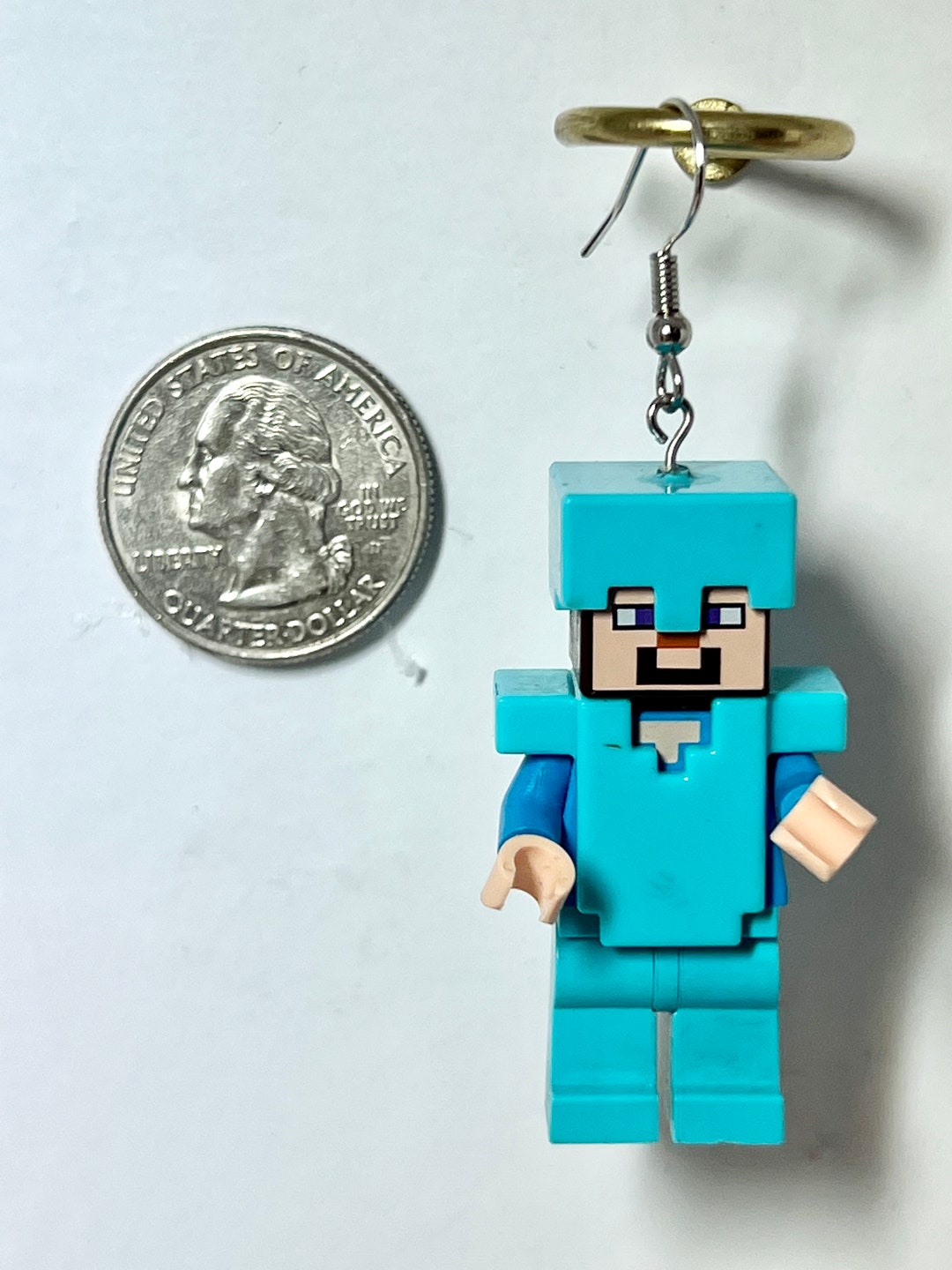 Minecraft Lego Diamond Steve and Sword Earrings - Etsy