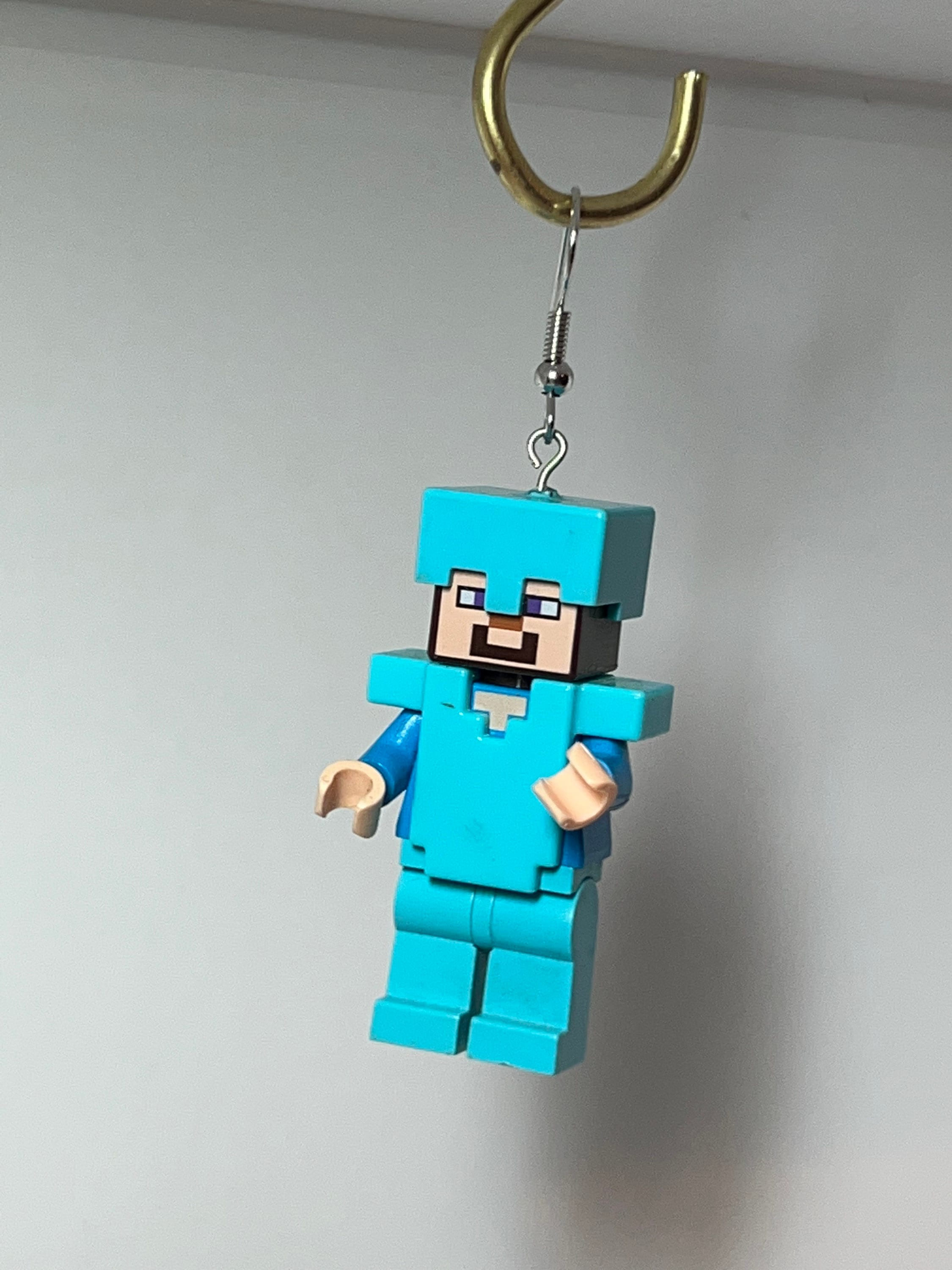 Minecraft Lego Diamond Steve and Sword Earrings - Etsy