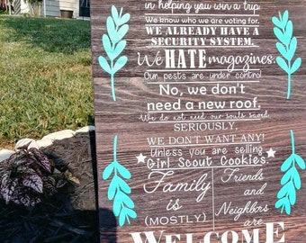 Funny welcome sign | Etsy