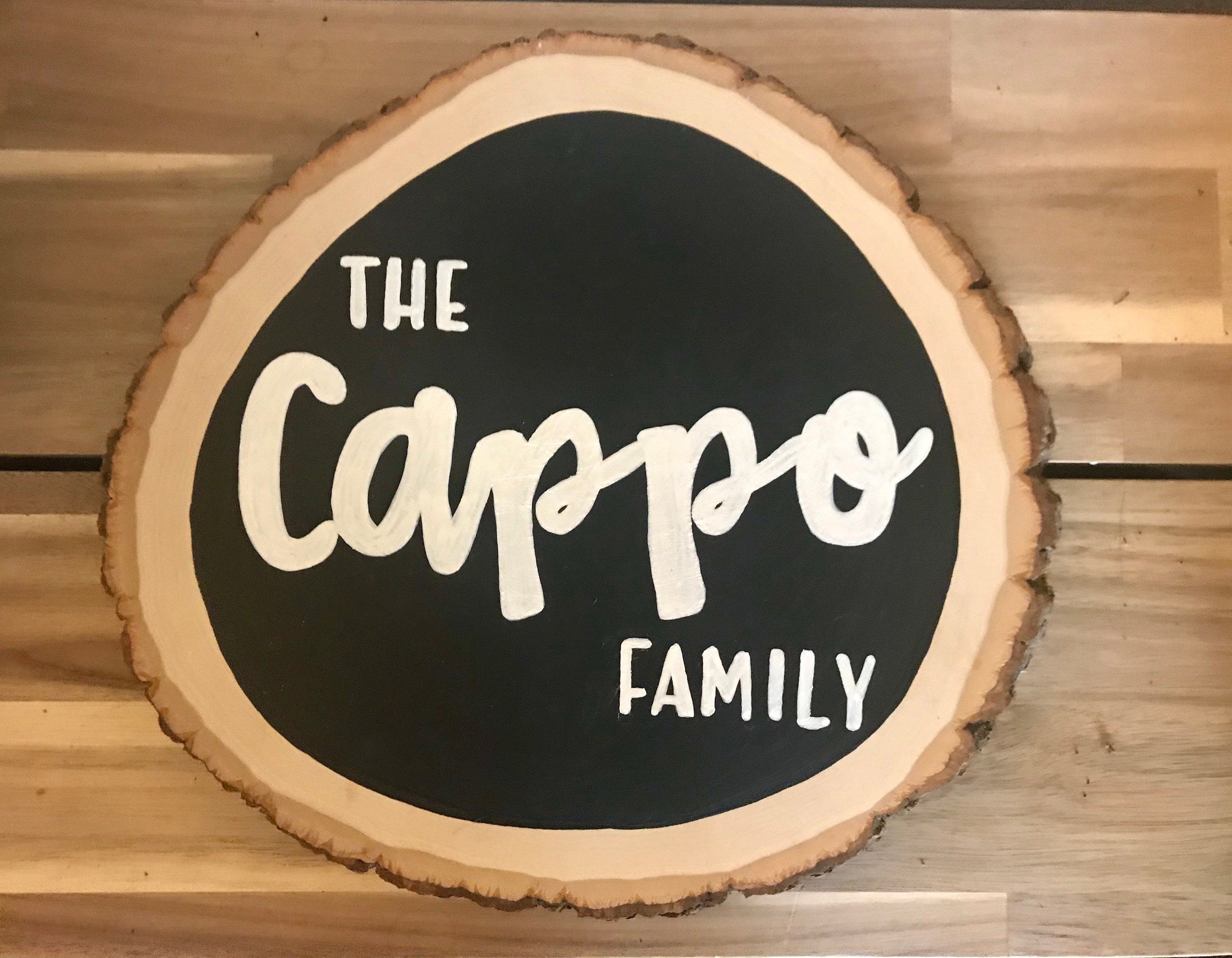 Custom Wood Slice Chalkboard Sign - Etsy