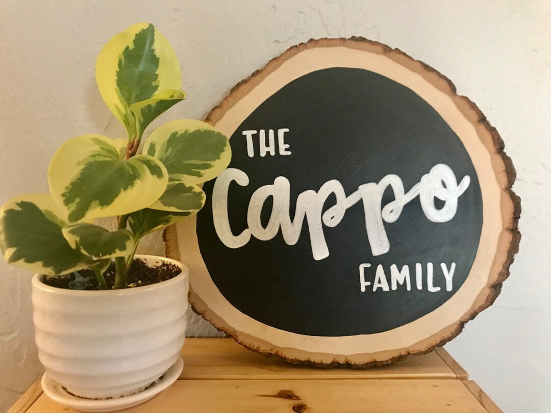 Custom Wood Slice Chalkboard Sign - Etsy