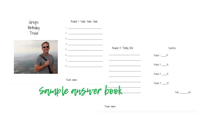 Custom Trivia Game *physical Package* - Etsy