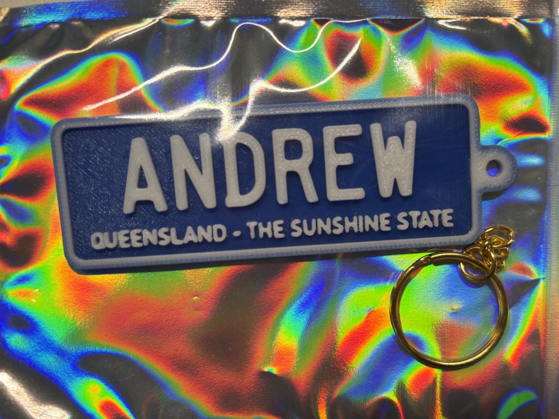 Custom License Plate Keyring – Personalised Rego Tag, Name/message ...