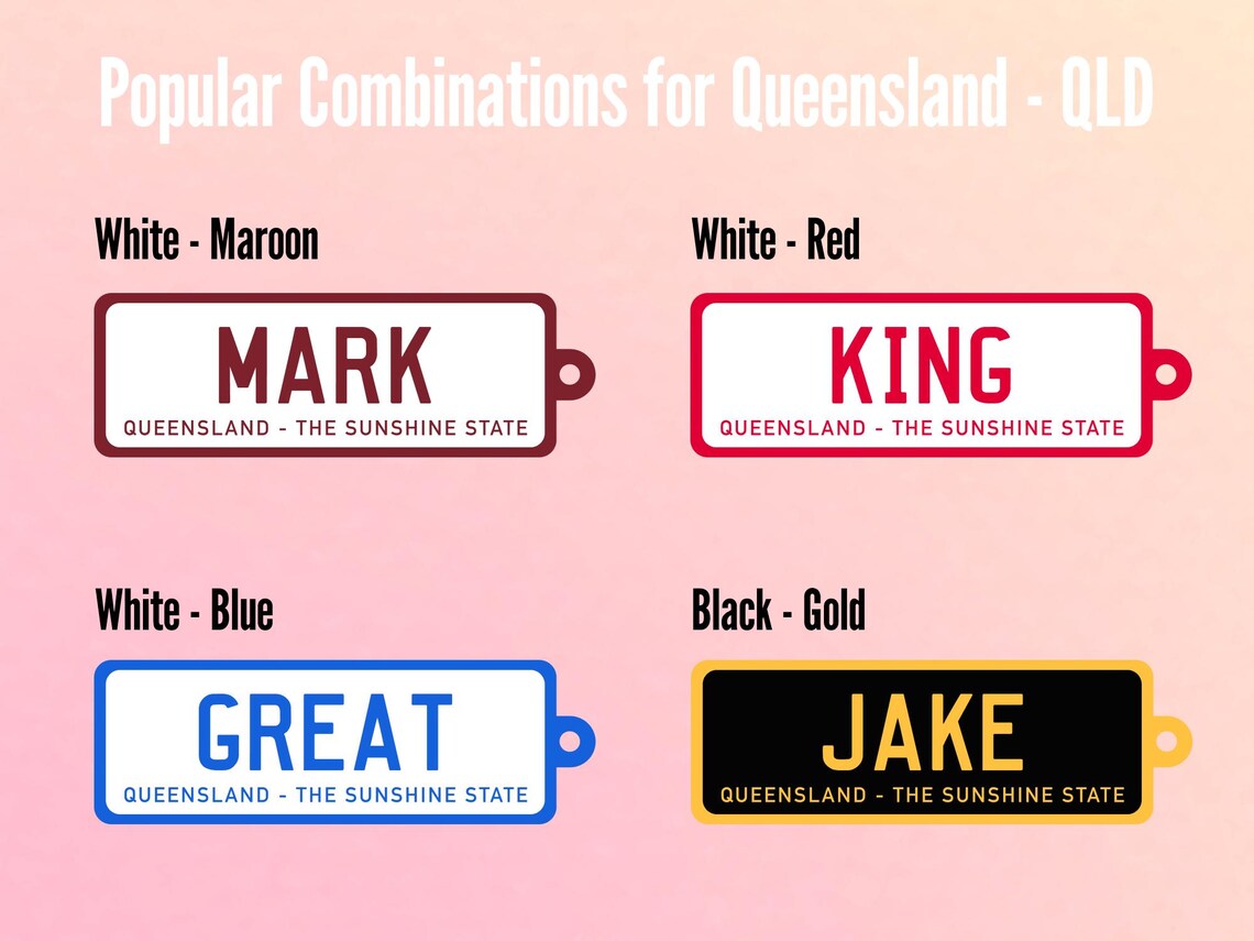 Custom License Plate Keyring – Personalised Rego Tag, Name/message ...
