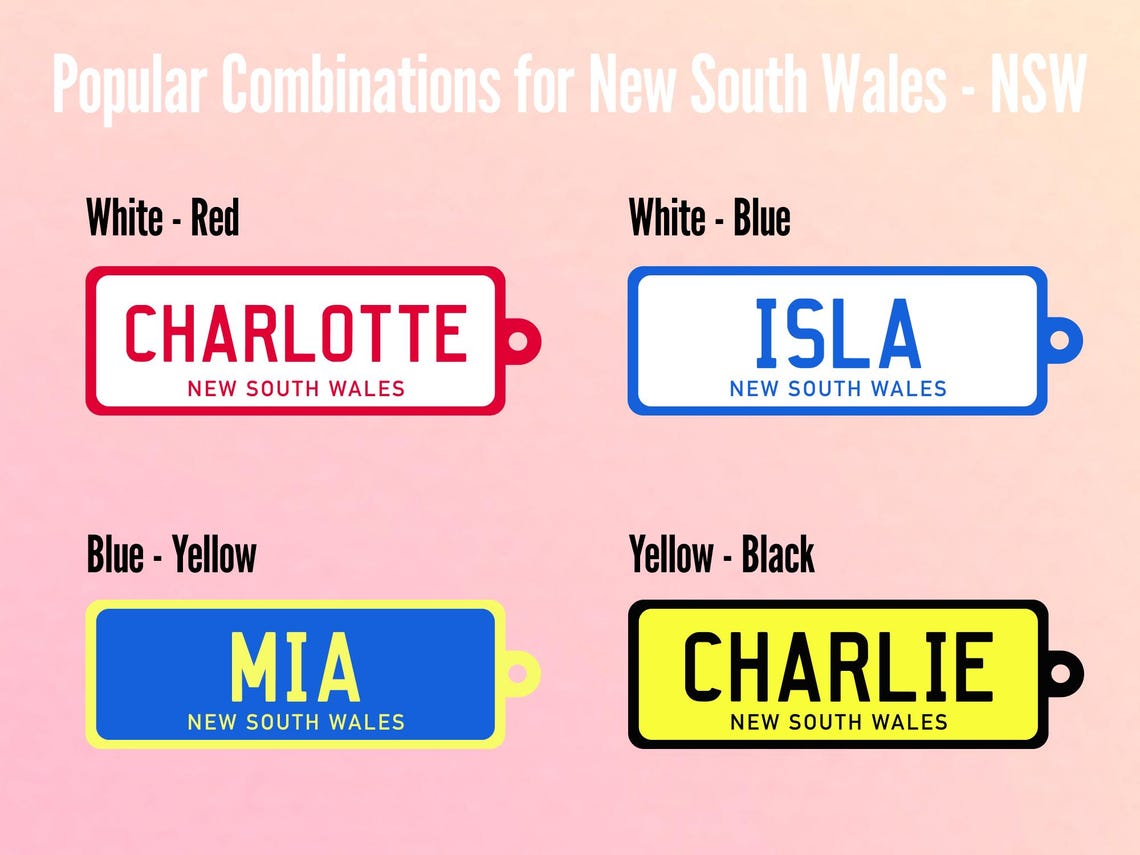 Custom License Plate Keyring – Personalised Rego Tag, Name/message ...
