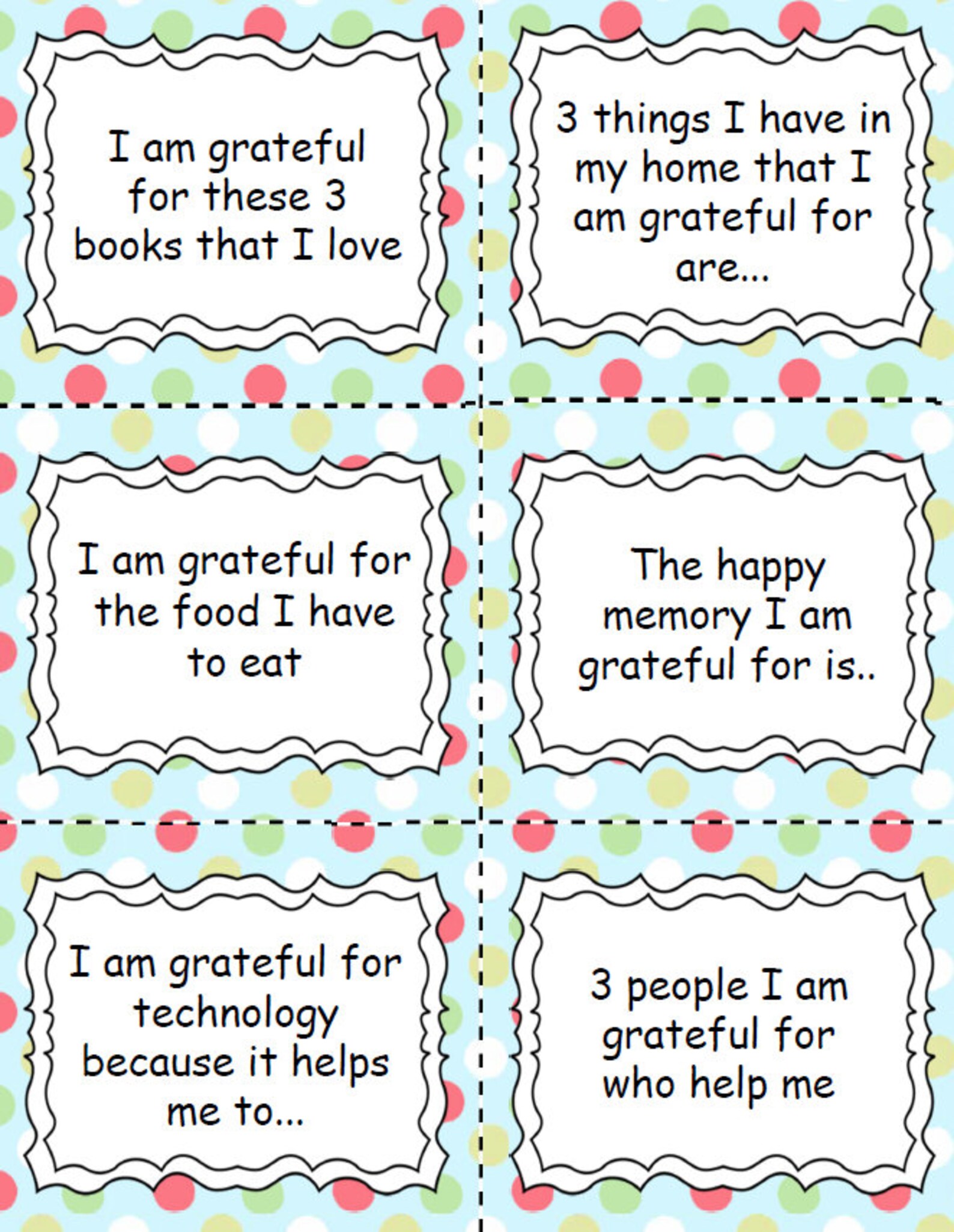 101 Gratitude Prompt Cards For Kids Gratitude Journal Aid Etsy