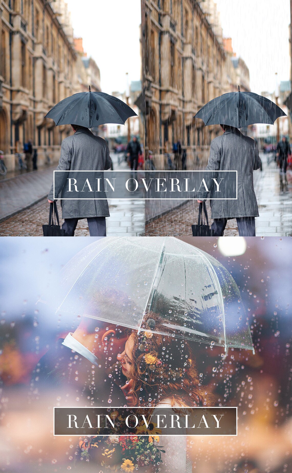 Rain Overlays: Realistic Rain Rainfall, Rainy Weather Photoshop ...