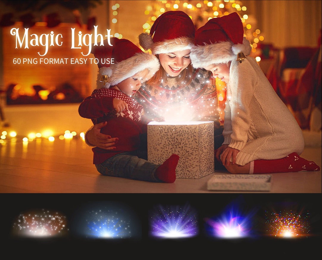 60 Open Gift Lights: Christmas Lights Photoshop Overlays - Etsy