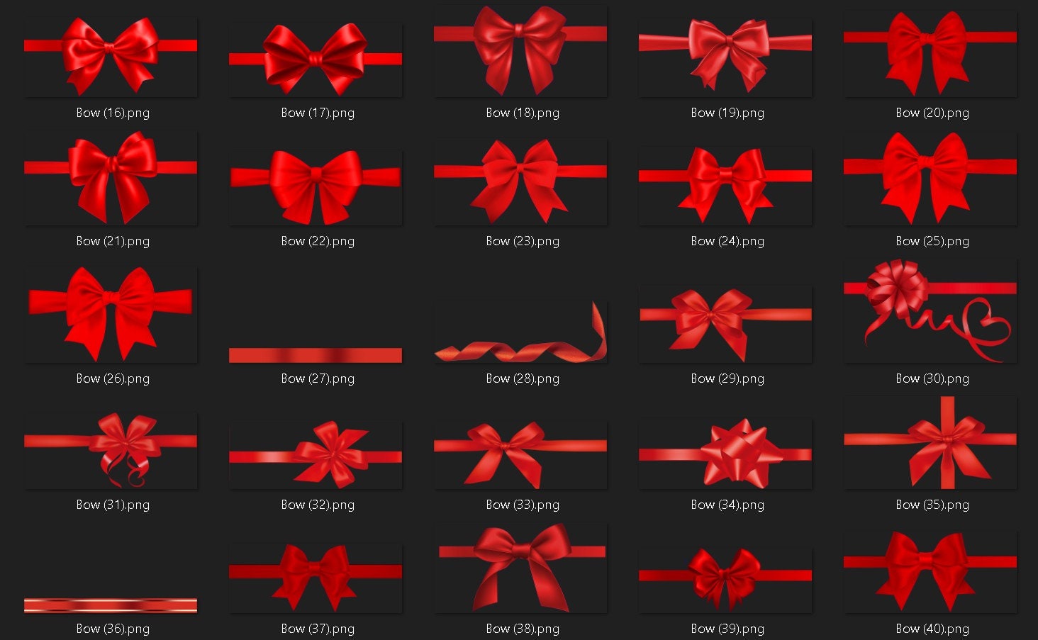 40 Bow Overlay and Ribbons Overlays, a Gift Box Design Poster Element ...