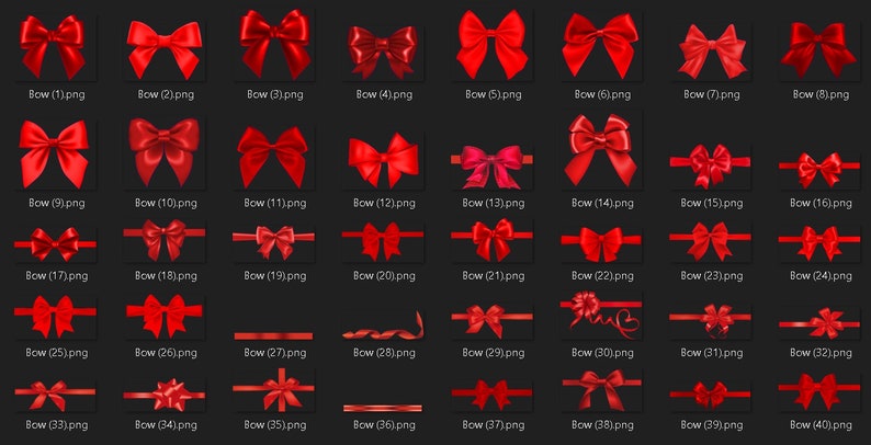 40 Bow Overlay and Ribbons Overlays, a Gift Box Design Poster Element ...