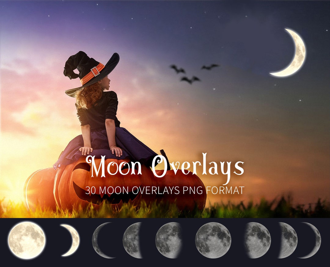 Moon Overlays: Magic Full Moon Phase Isolated Over Translucent - Etsy