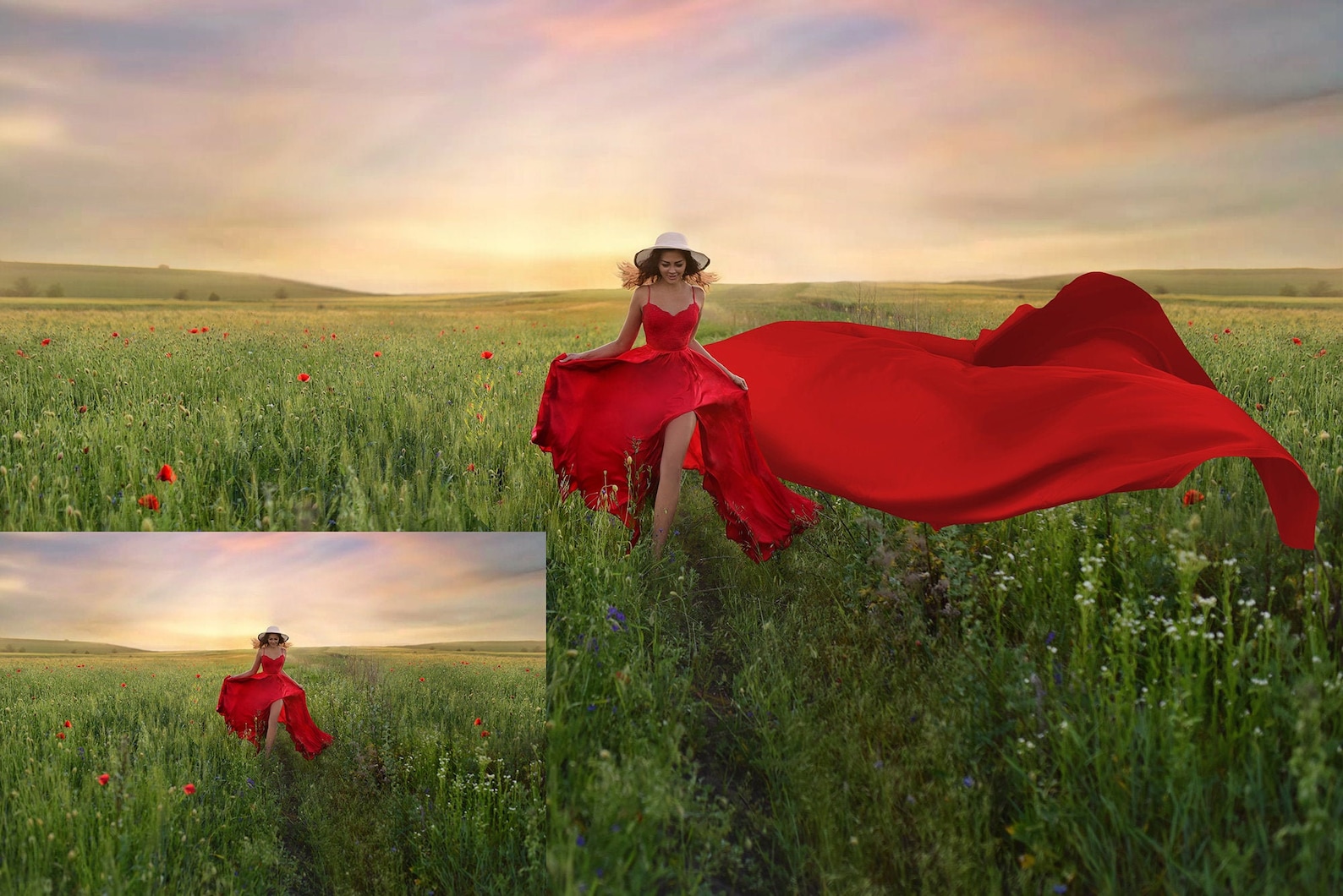 300 Red Flying Fabric Overlays: Flying Silkflowing Cloth - Etsy